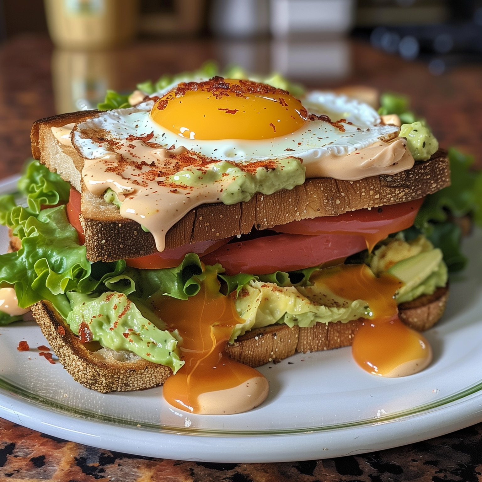 Egg BLT with Avocado and Sriracha Mayo