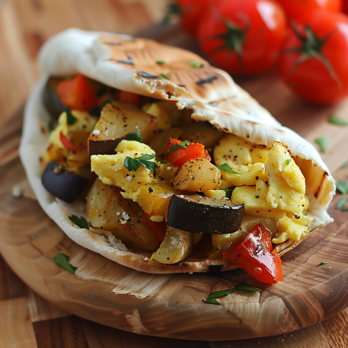 Egg and Roasted Vegetable Pita Pocket