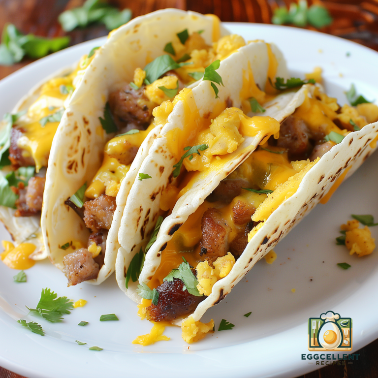 Sausage, Egg, and Cheese Breakfast Tacos