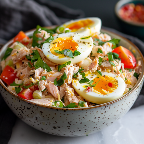 Tuna Salad with Boiled Eggs