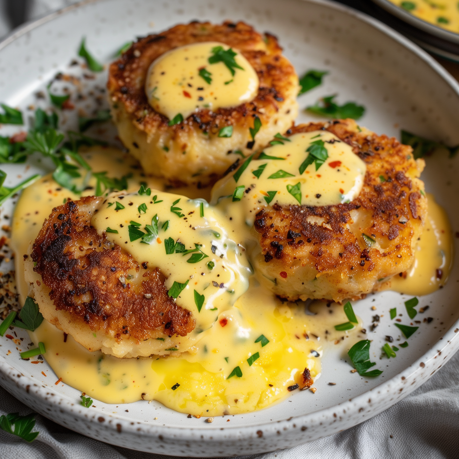 Cod Cakes with Egg Sauce