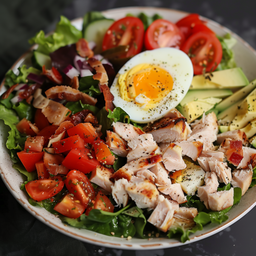 Turkey Club Salad with Egg