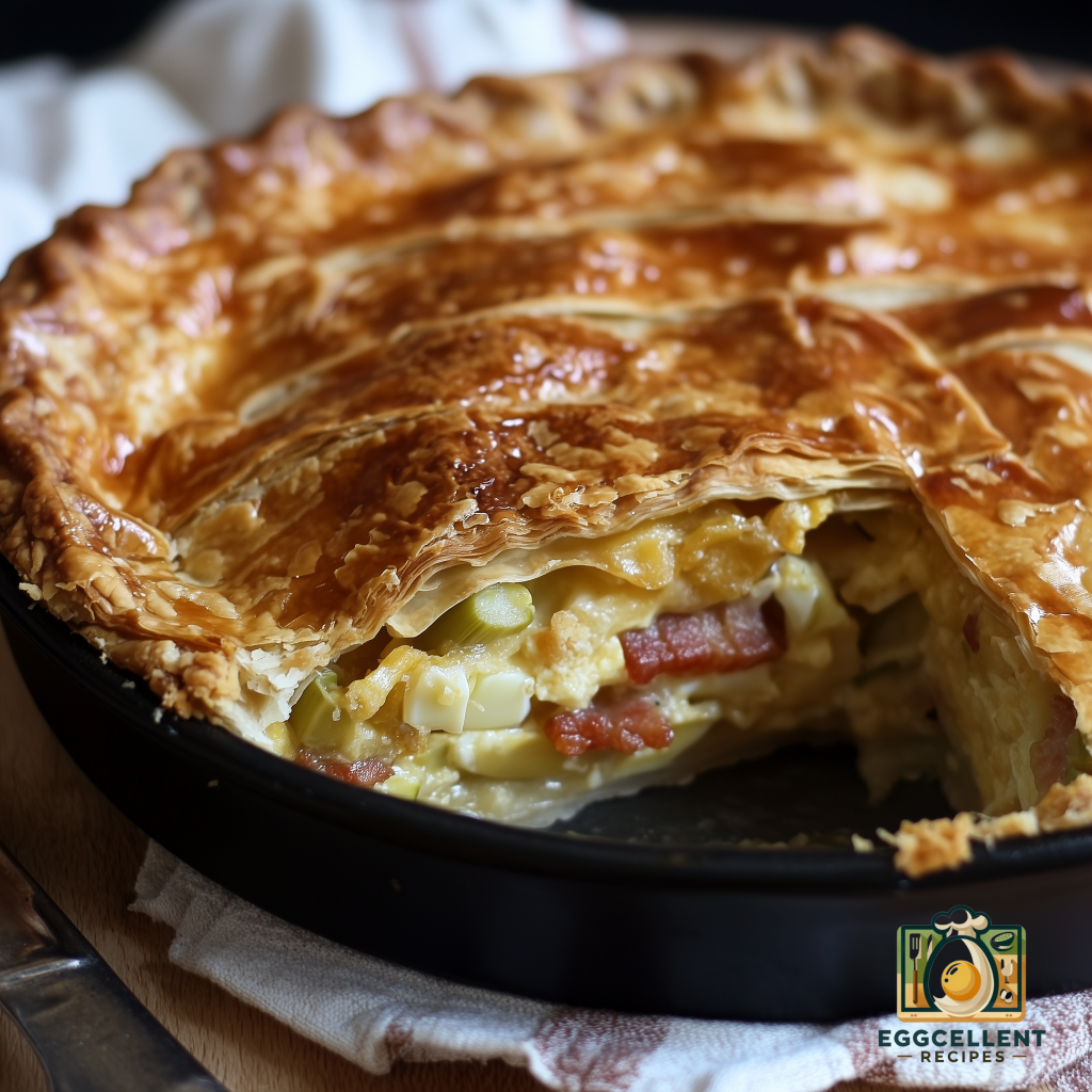 Egg and Bacon Leek Pie