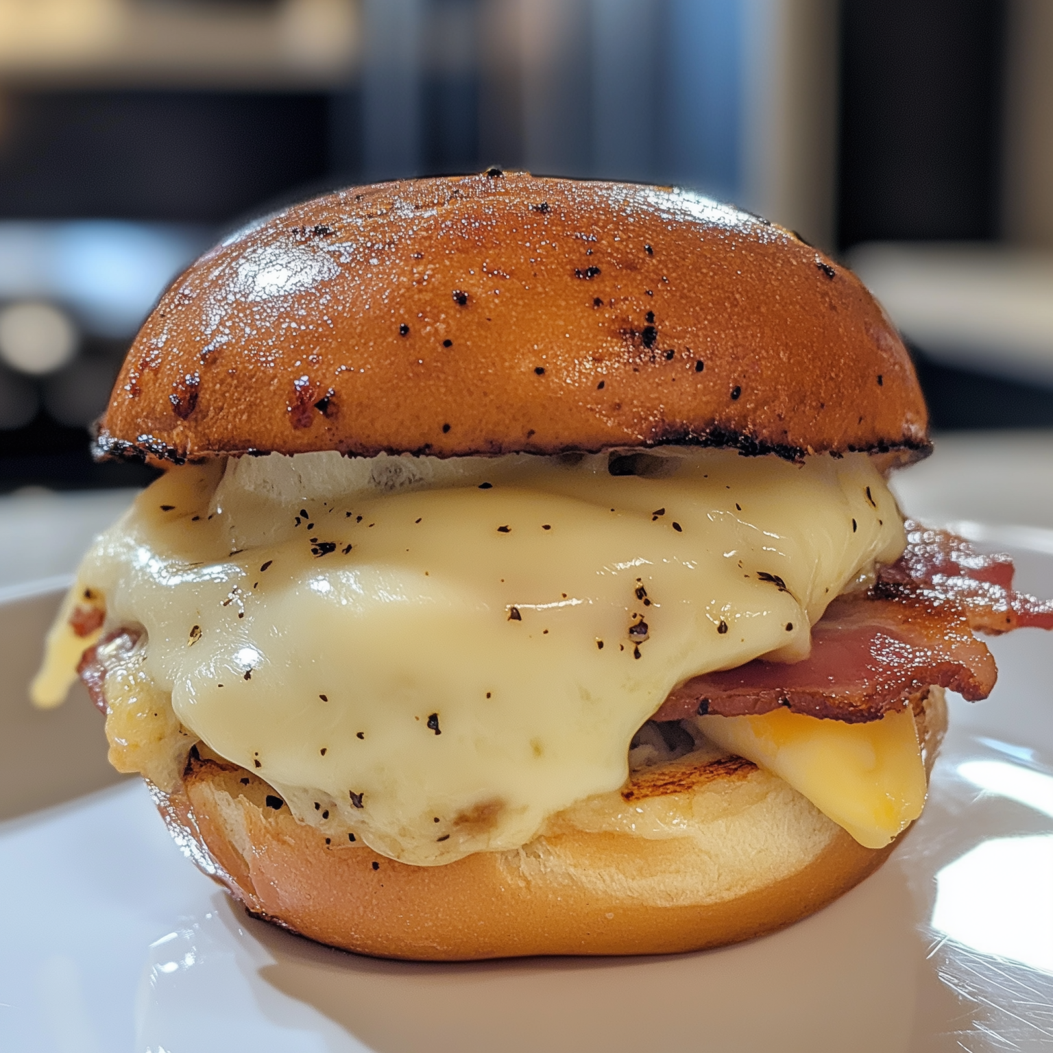 Egg, Turkey Bacon, and Swiss on a Kaiser Roll