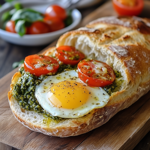 Egg and Pesto Breakfast Ciabatta