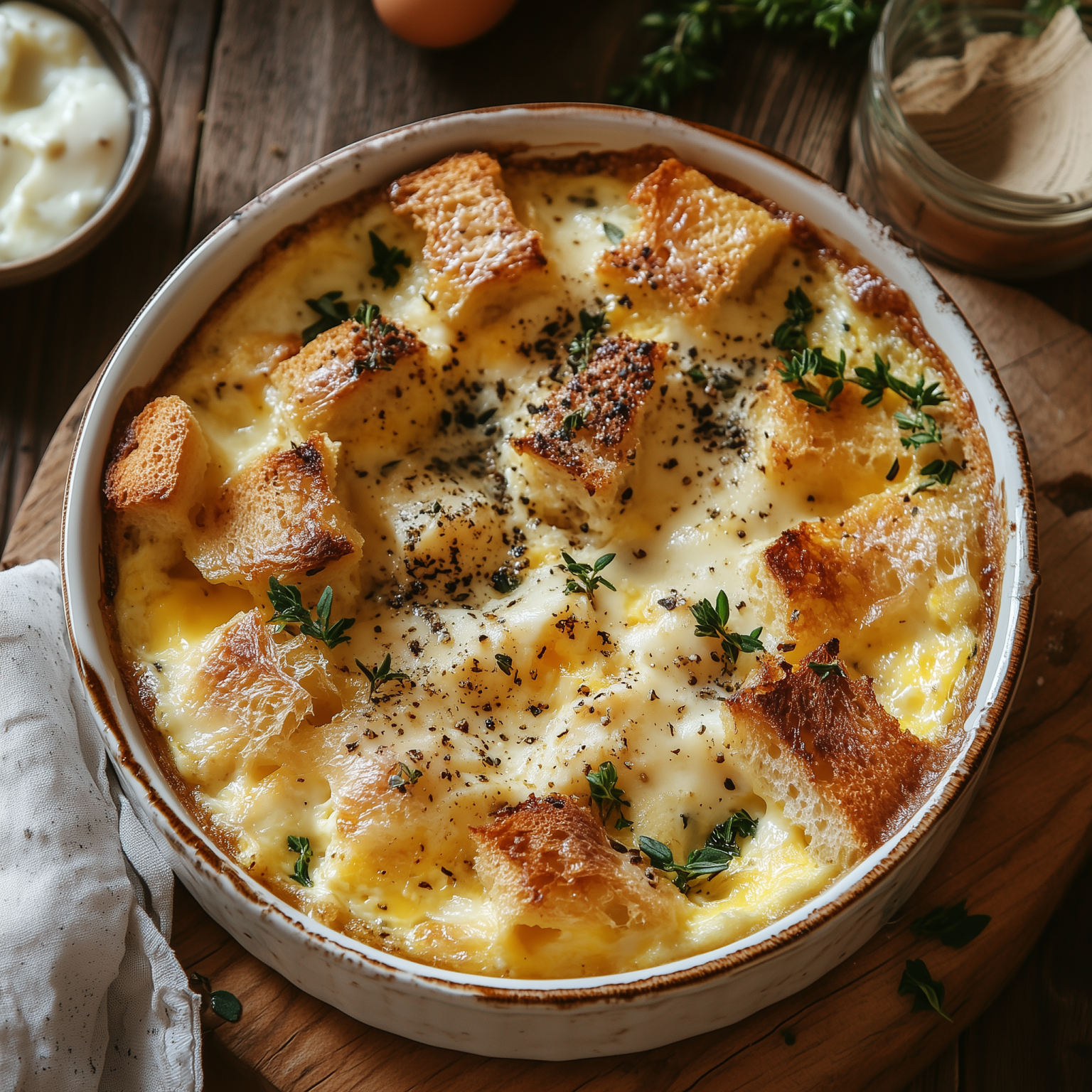 Savory Bread Pudding with Eggs