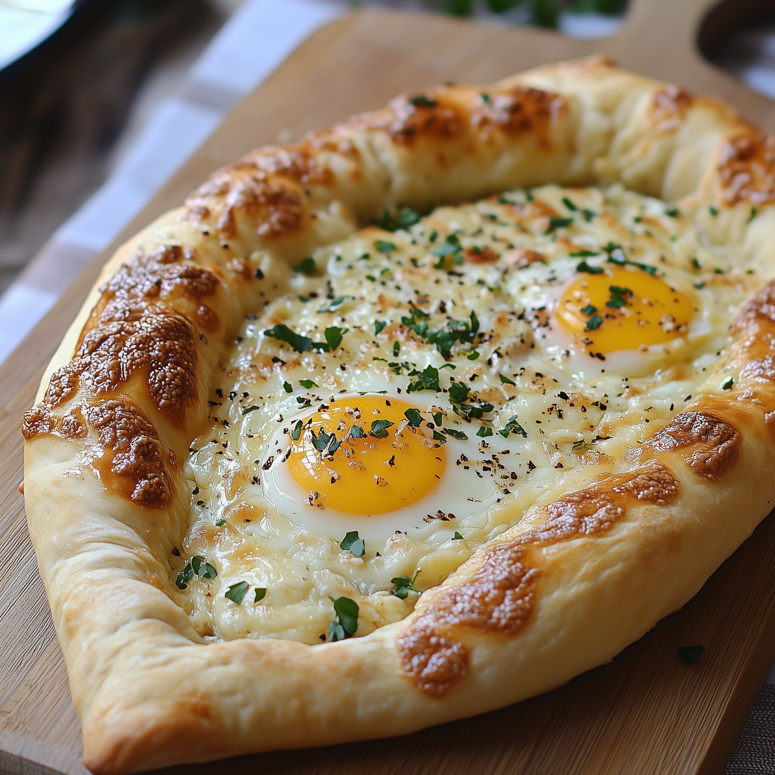 Khachapuri (Georgian Cheese Bread with Egg)