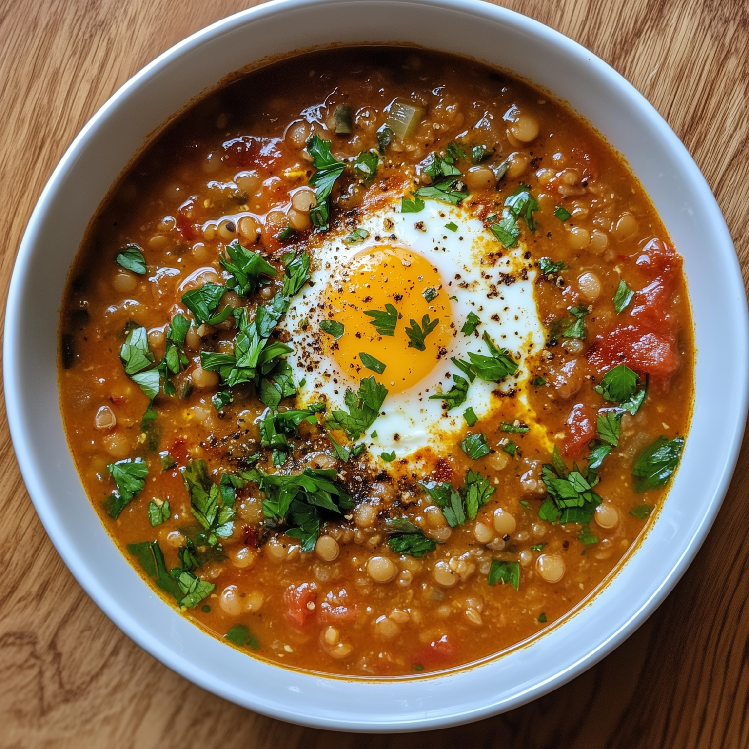 Moroccan Harira with Egg