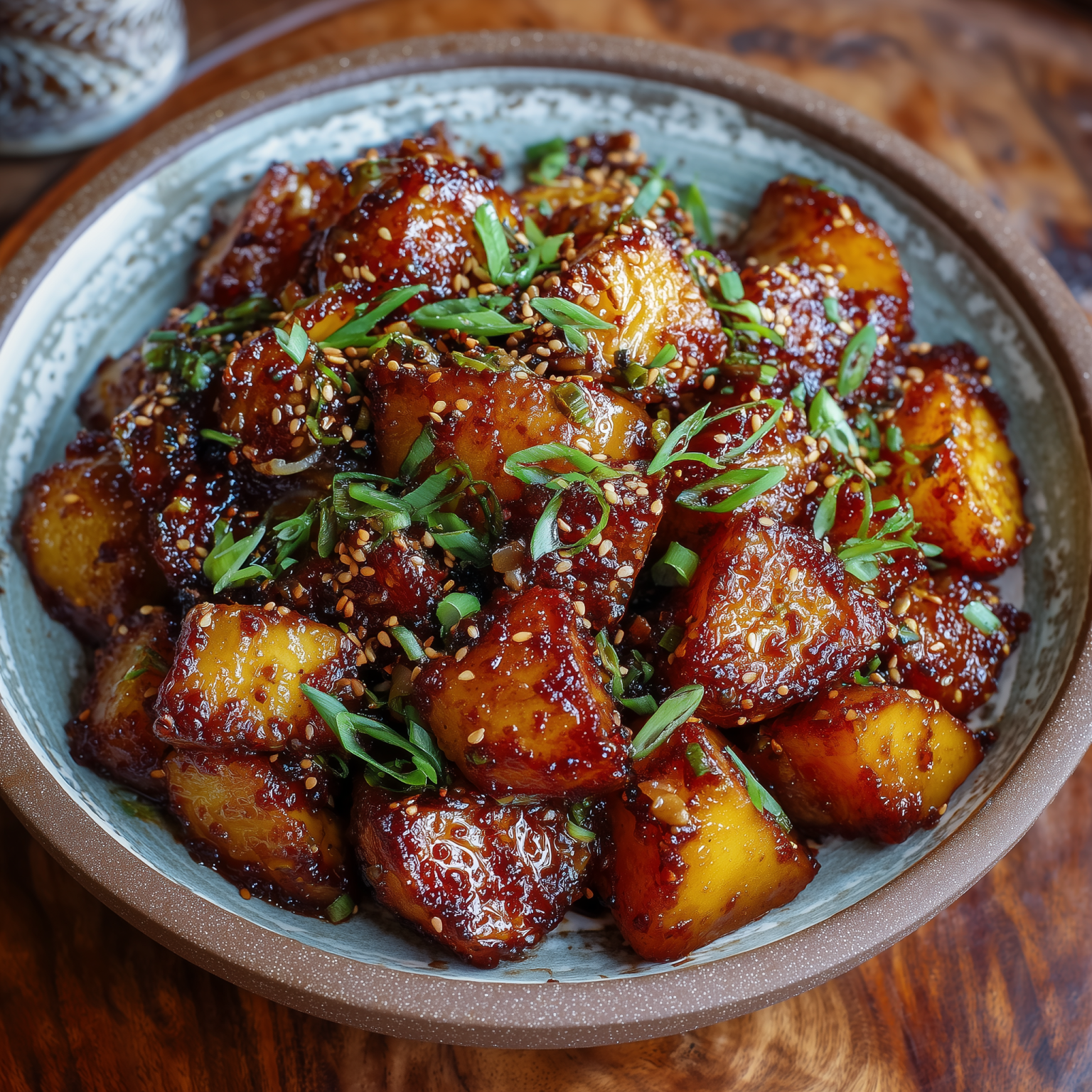 Korean Braised soy-glazed potatoes