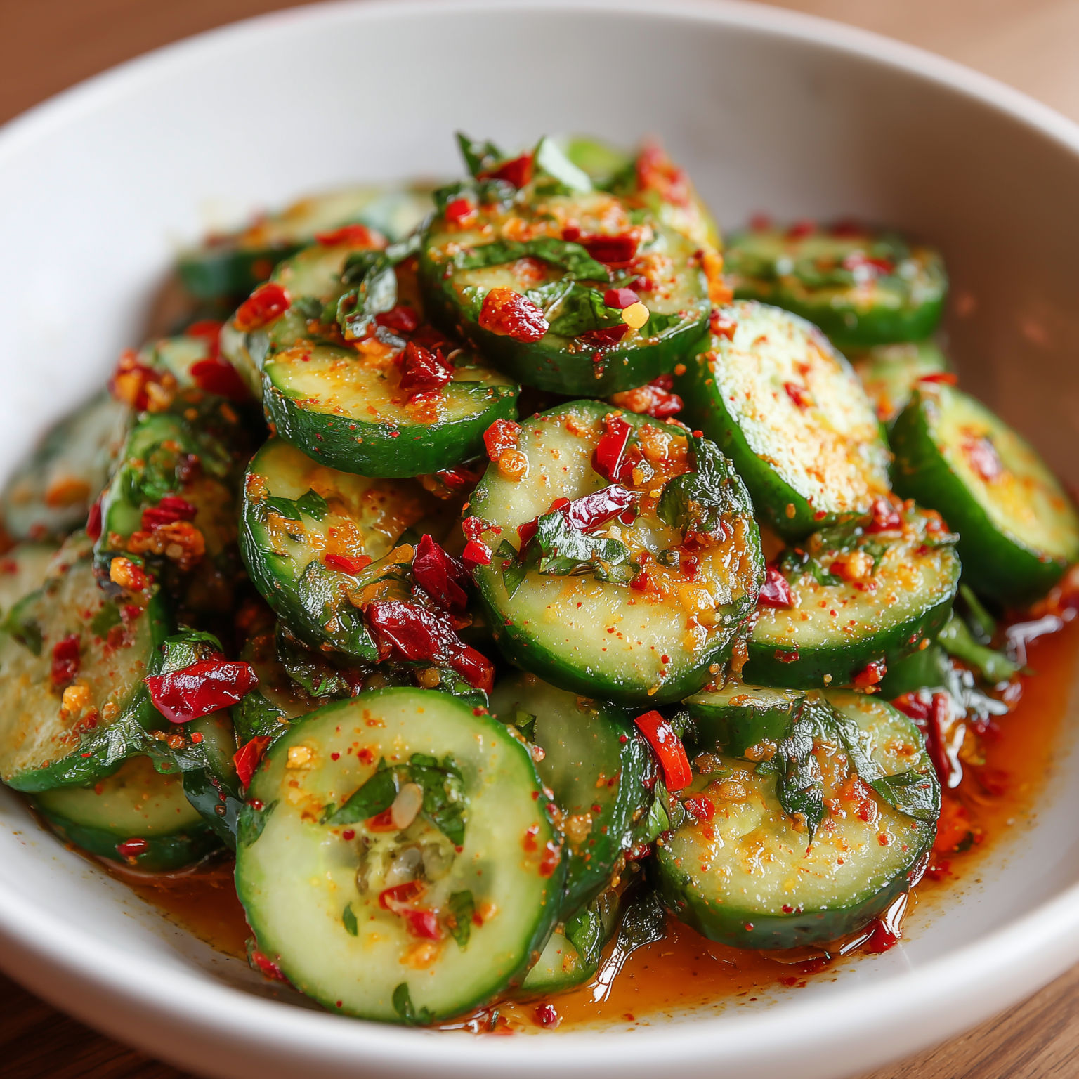 Spicy cucumber salad